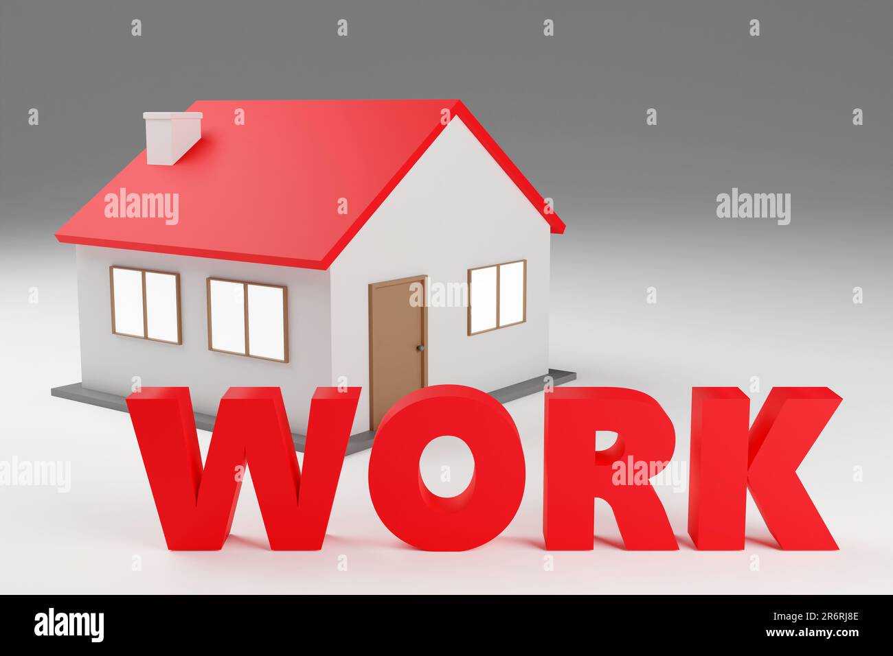 3d render sign work on black background. Simple minimalism concept ...