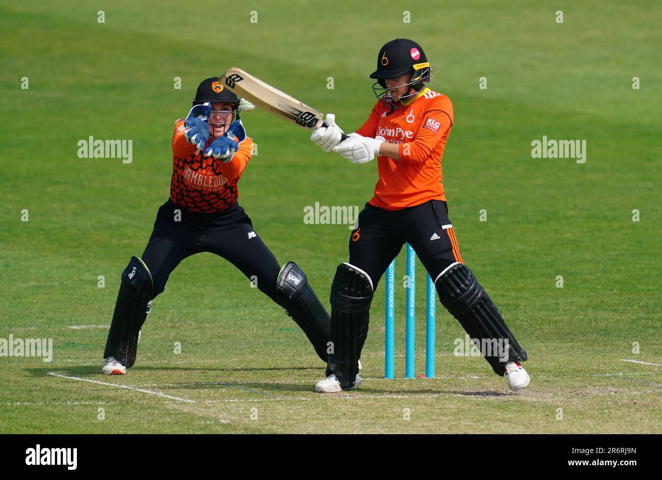 The Blaze Lucy Higham batting during the Charlotte Edwards Cup final at ...