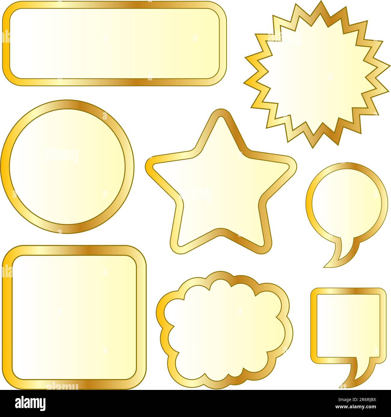 Thought or conversation bubble stickers in gold vector Stock Vector ...