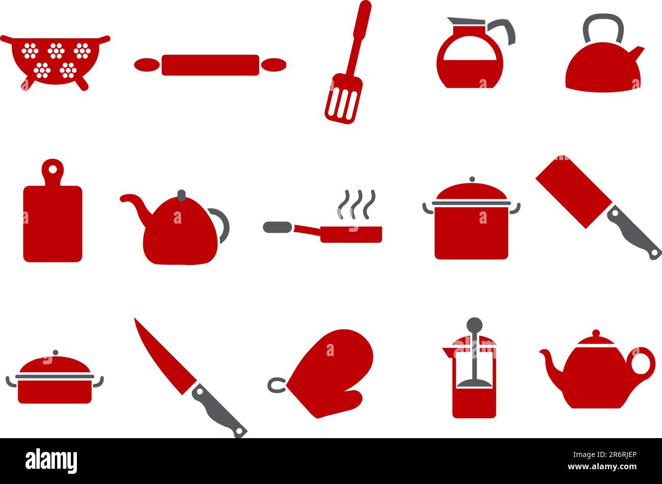 Vector icons pack - Red Series, cooking tools collection Stock Vector Image & Art - Alamy