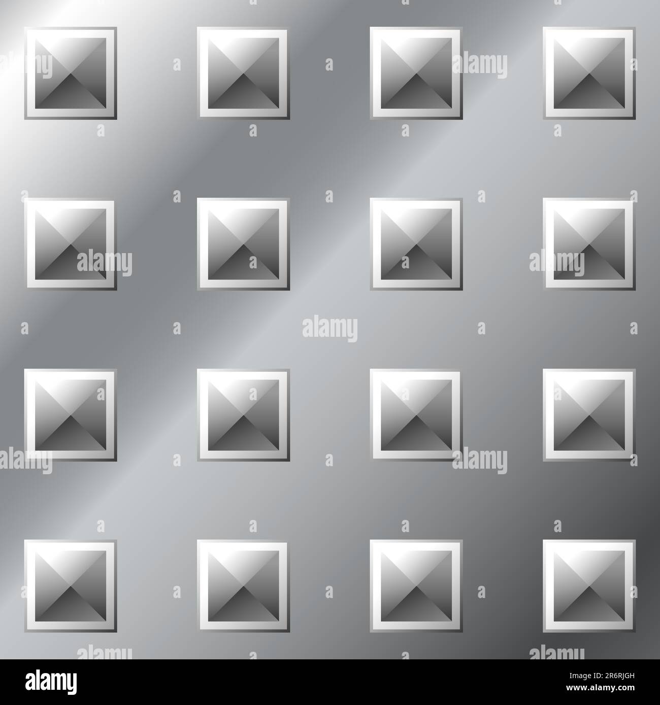 Vector illustration of stainless metal large pyramid stud background ...