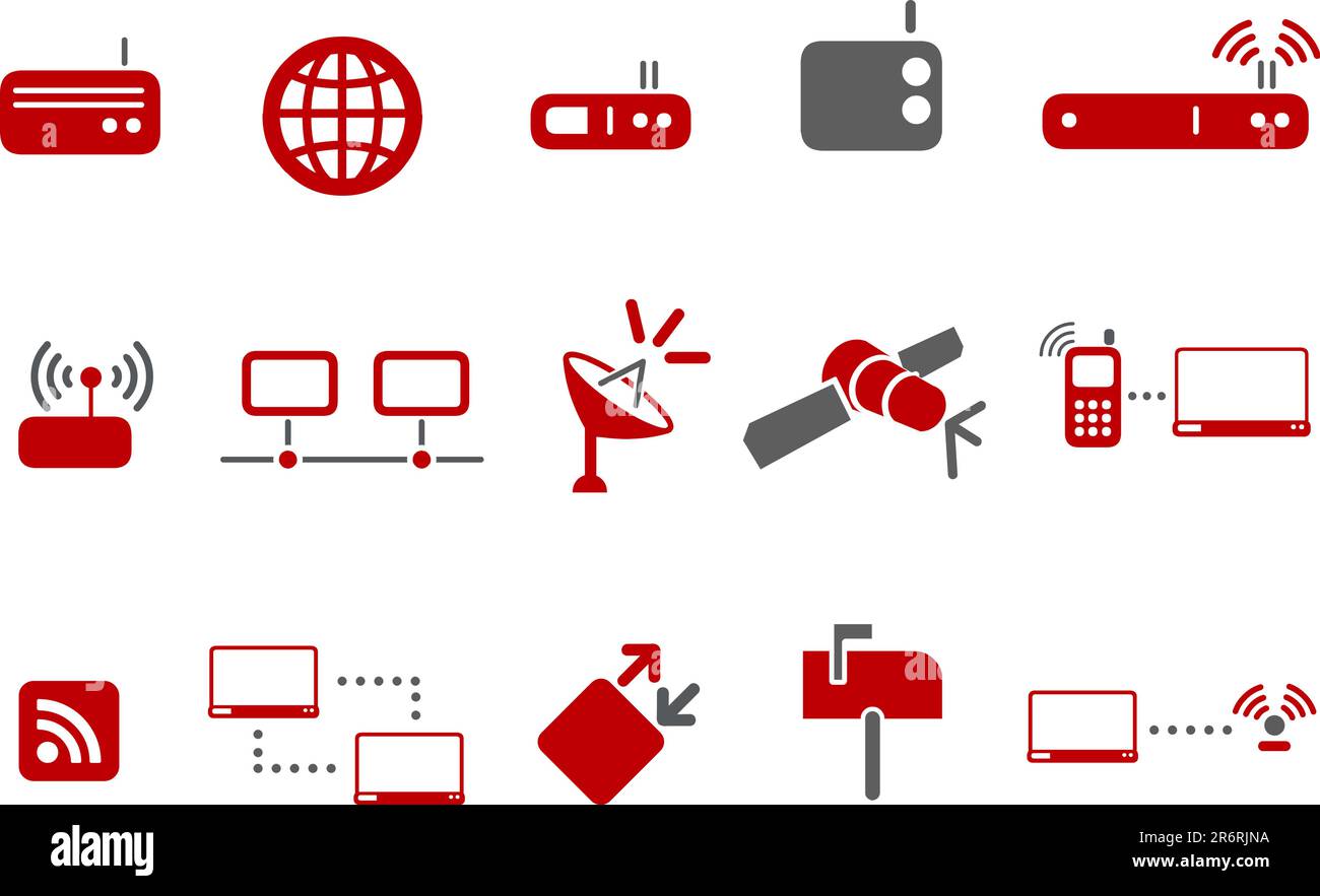 Vector icons pack - Red Series, communication collection Stock Vector ...