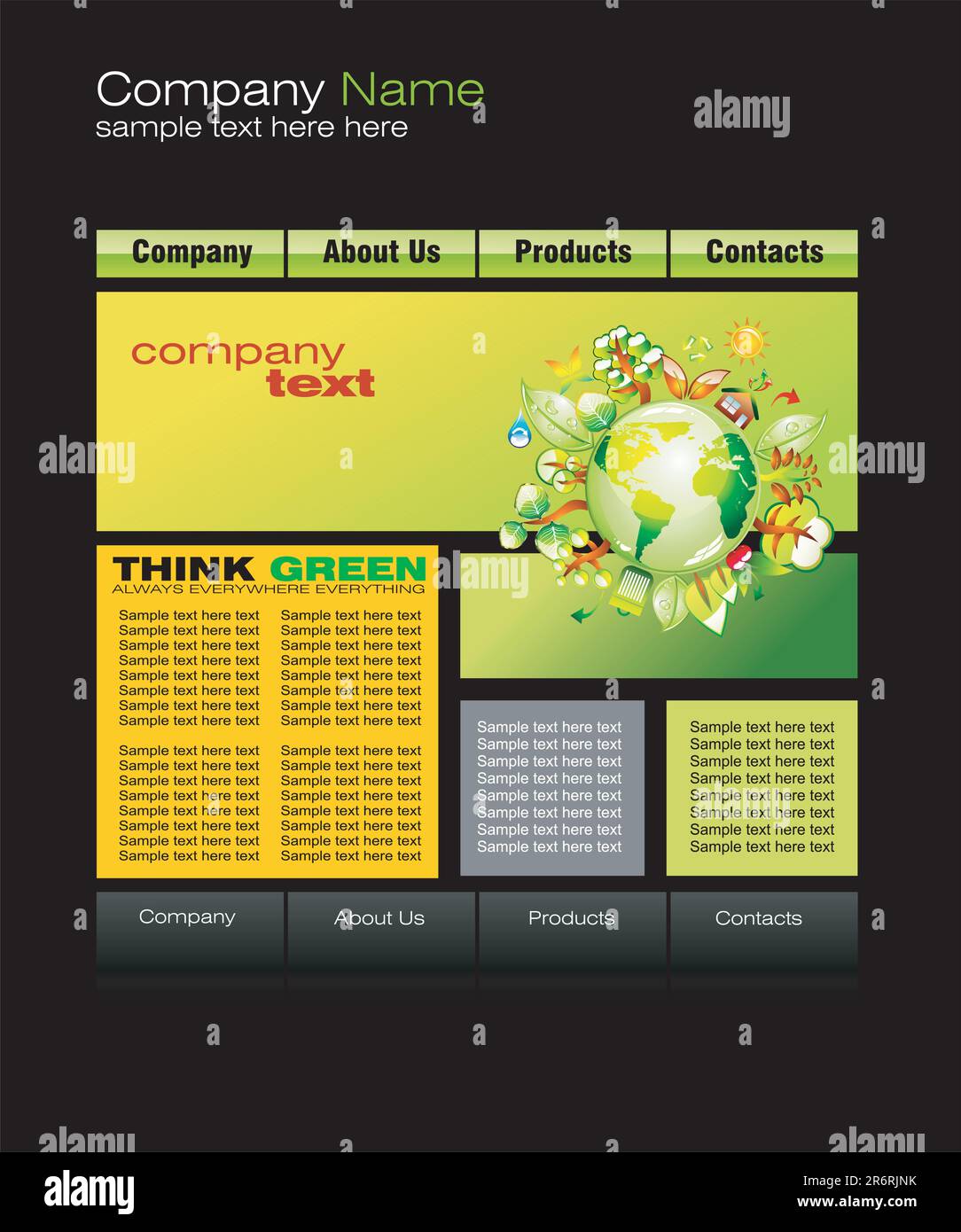 Environment Green Web Site Template Stock Vector Image & Art - Alamy