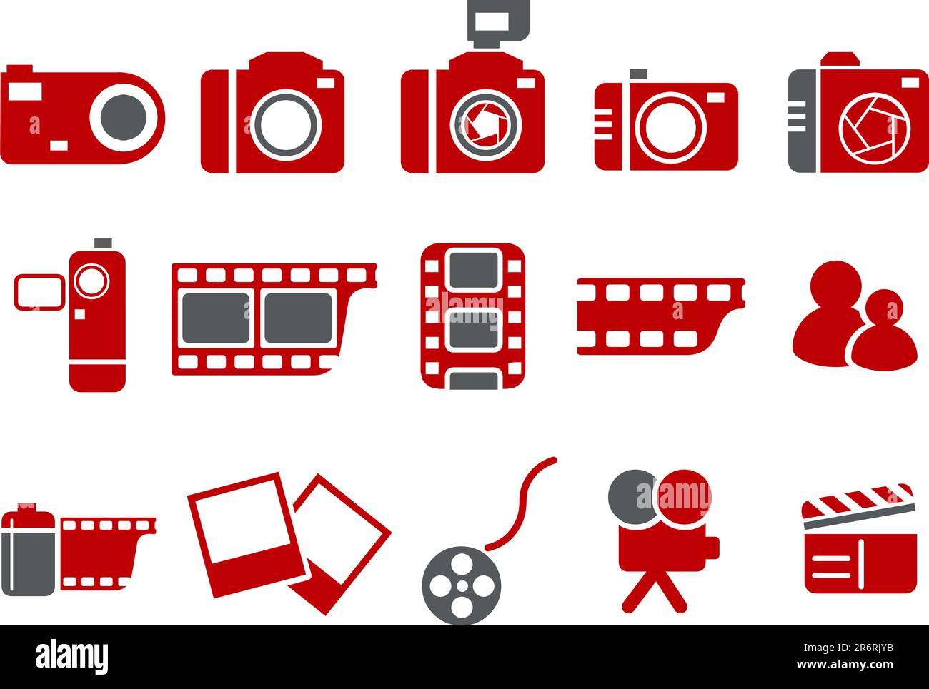 Vector icons pack - Red Series, photo collection Stock Vector Image ...