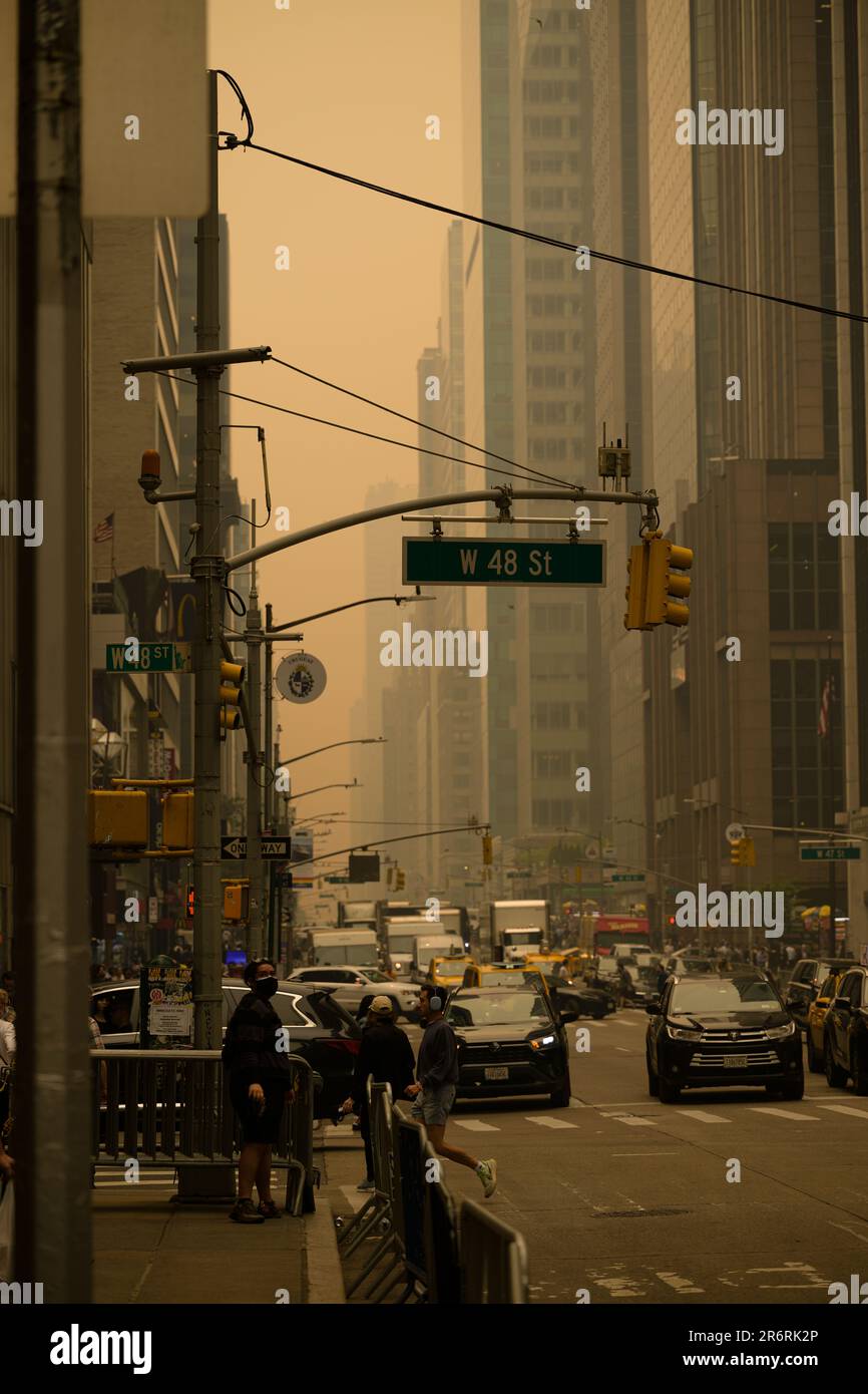 Dangerous Air Quality In New York City Caused By Canadian Wildfires