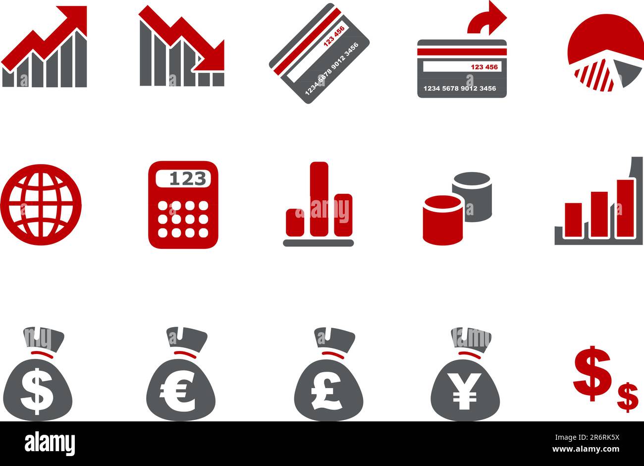 Vector icons pack - Red Series, money collection Stock Vector Image ...