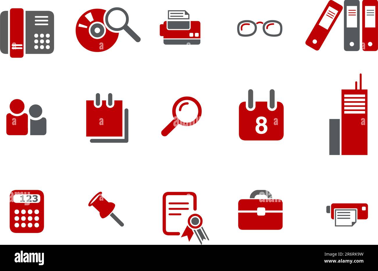 Vector icons pack - Red Series, office collection Stock Vector Image ...