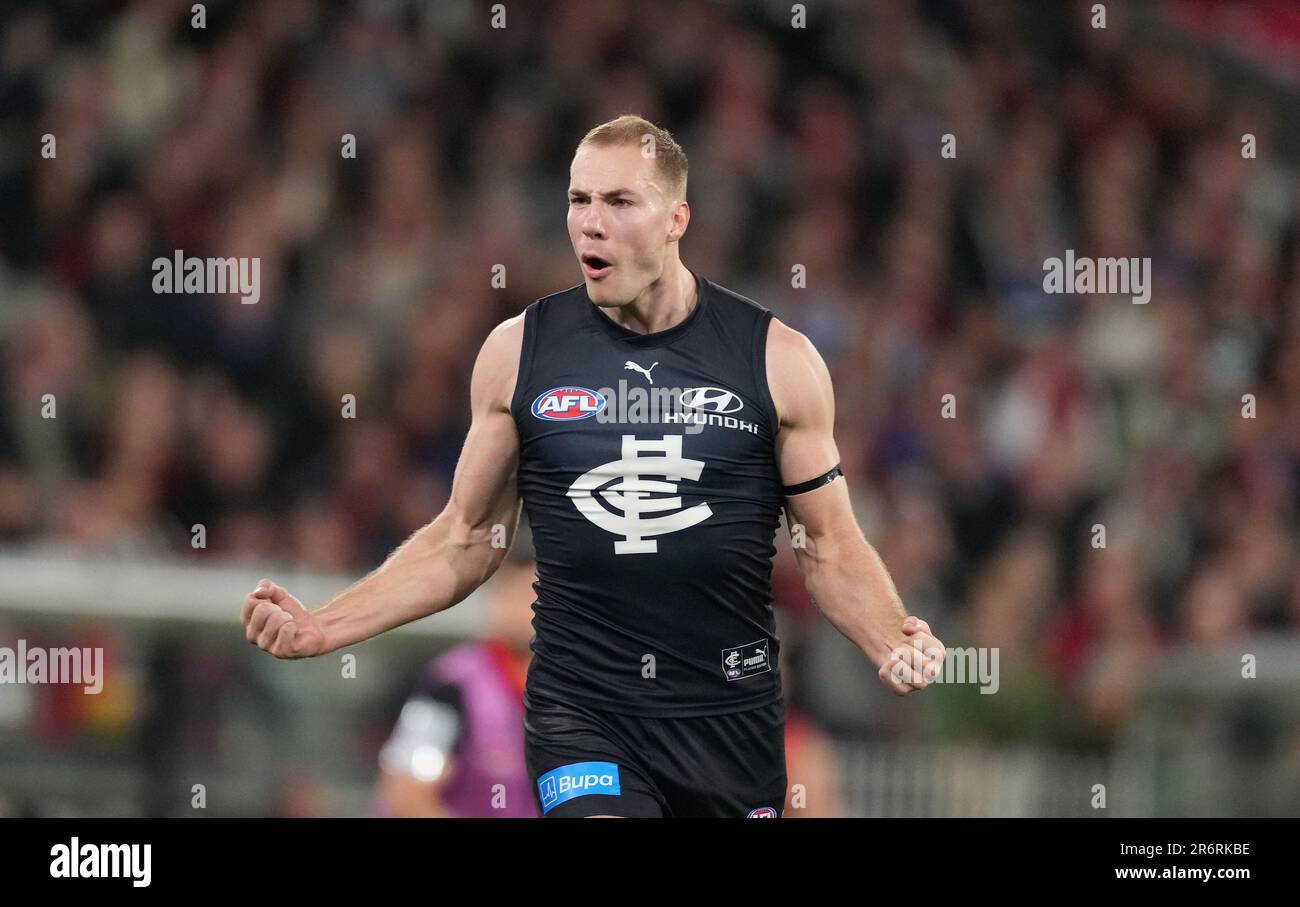 Melbourne, Australia. 11th June, 2023. Harry McKay of the Blues ...