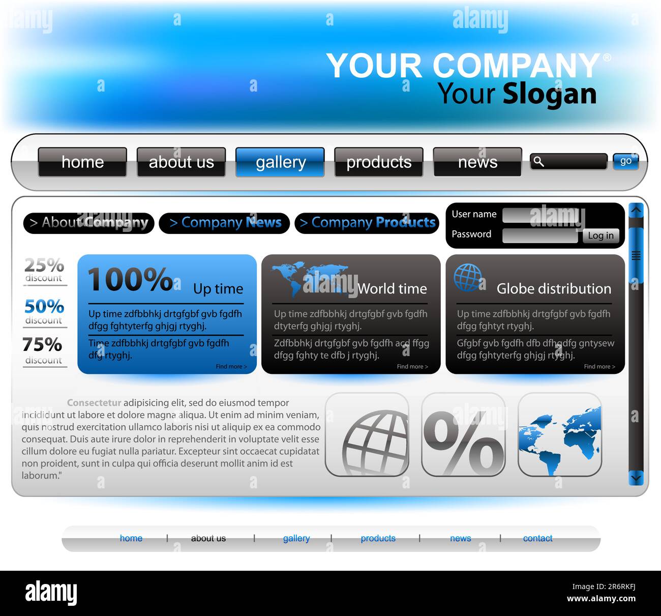 Vector editable website template Stock Vector Image & Art - Alamy