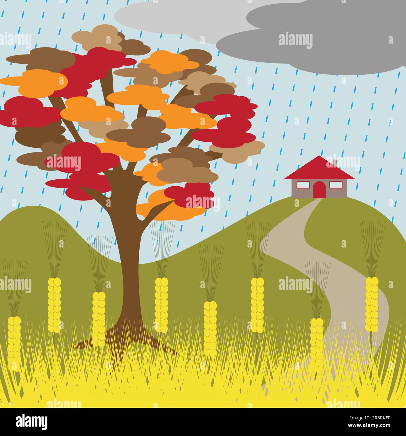 Tree pathway autumn Stock Vector Images - Alamy