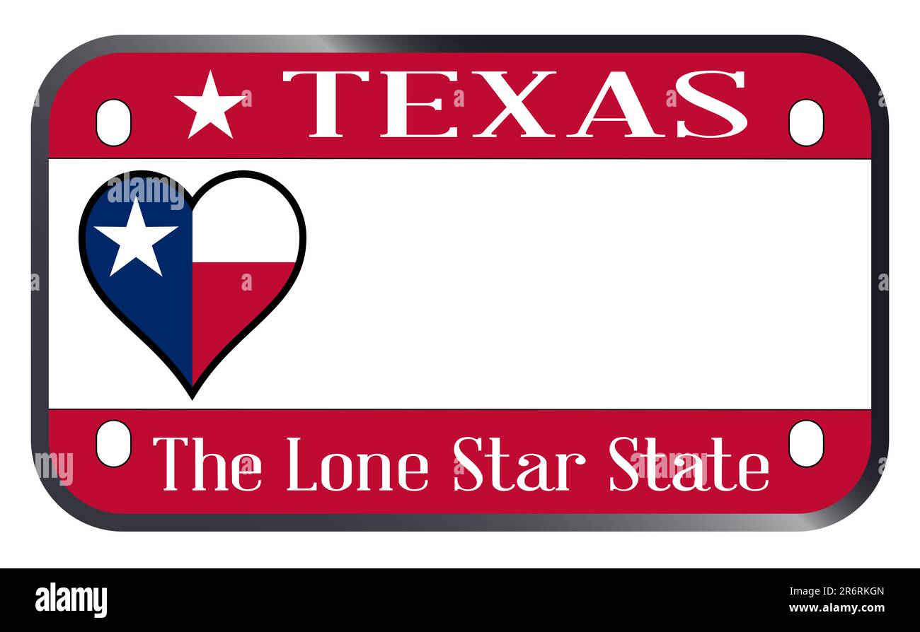 Texas State USA motorcycle license plate over a white background Stock ...