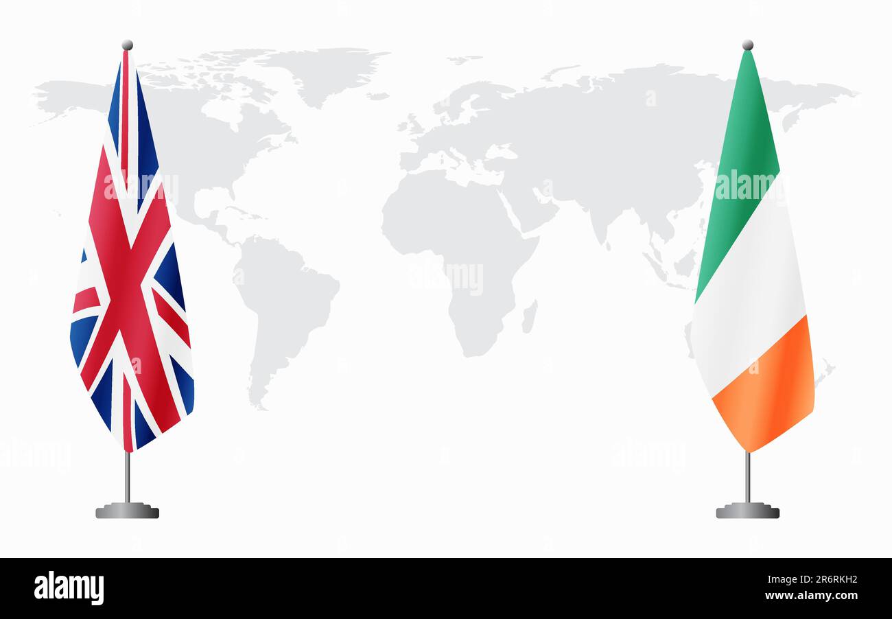 United Kingdom and Ireland flags for official meeting against ...