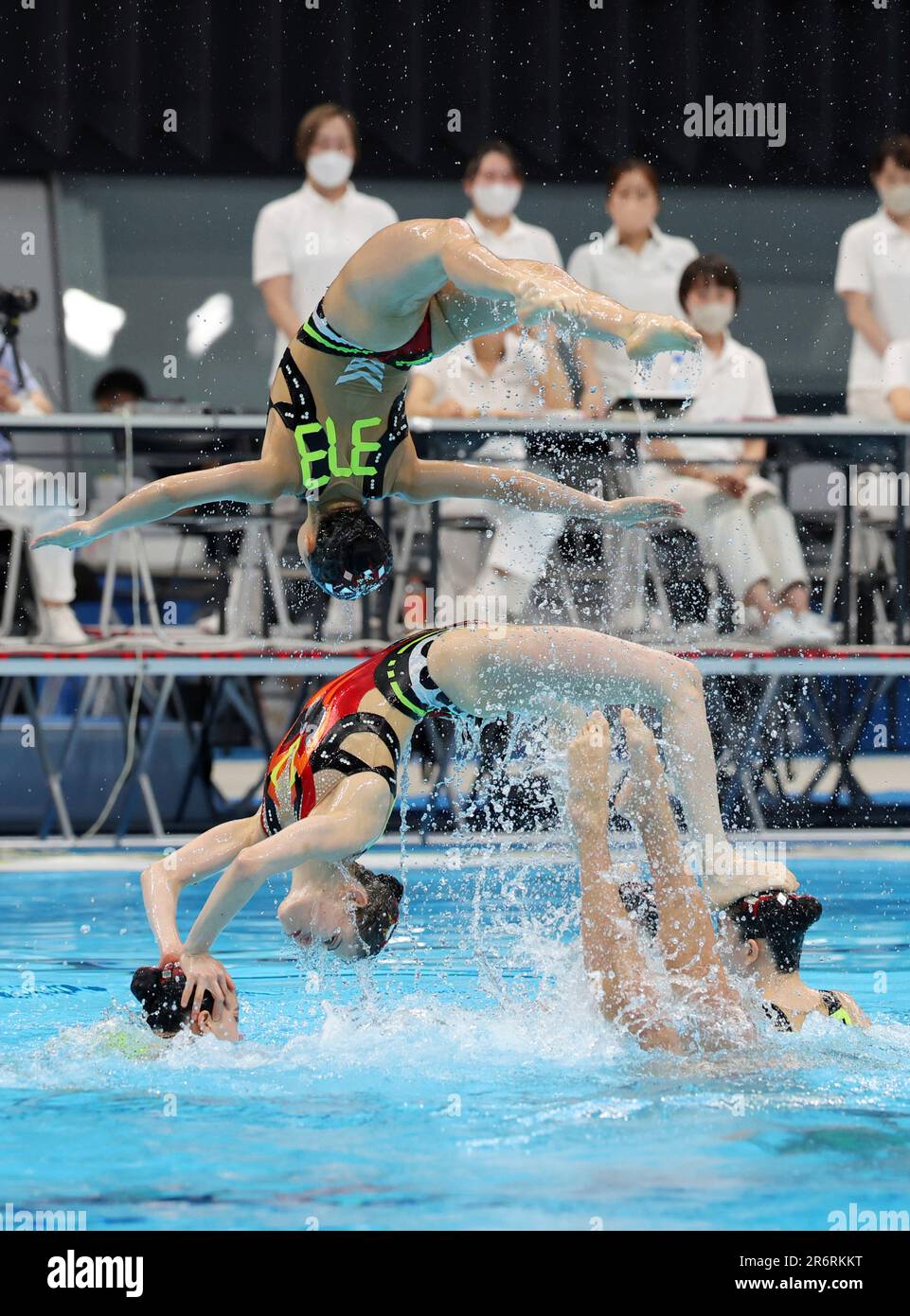 Japan's national team swimmers perform Acrobatic Routine during an ...