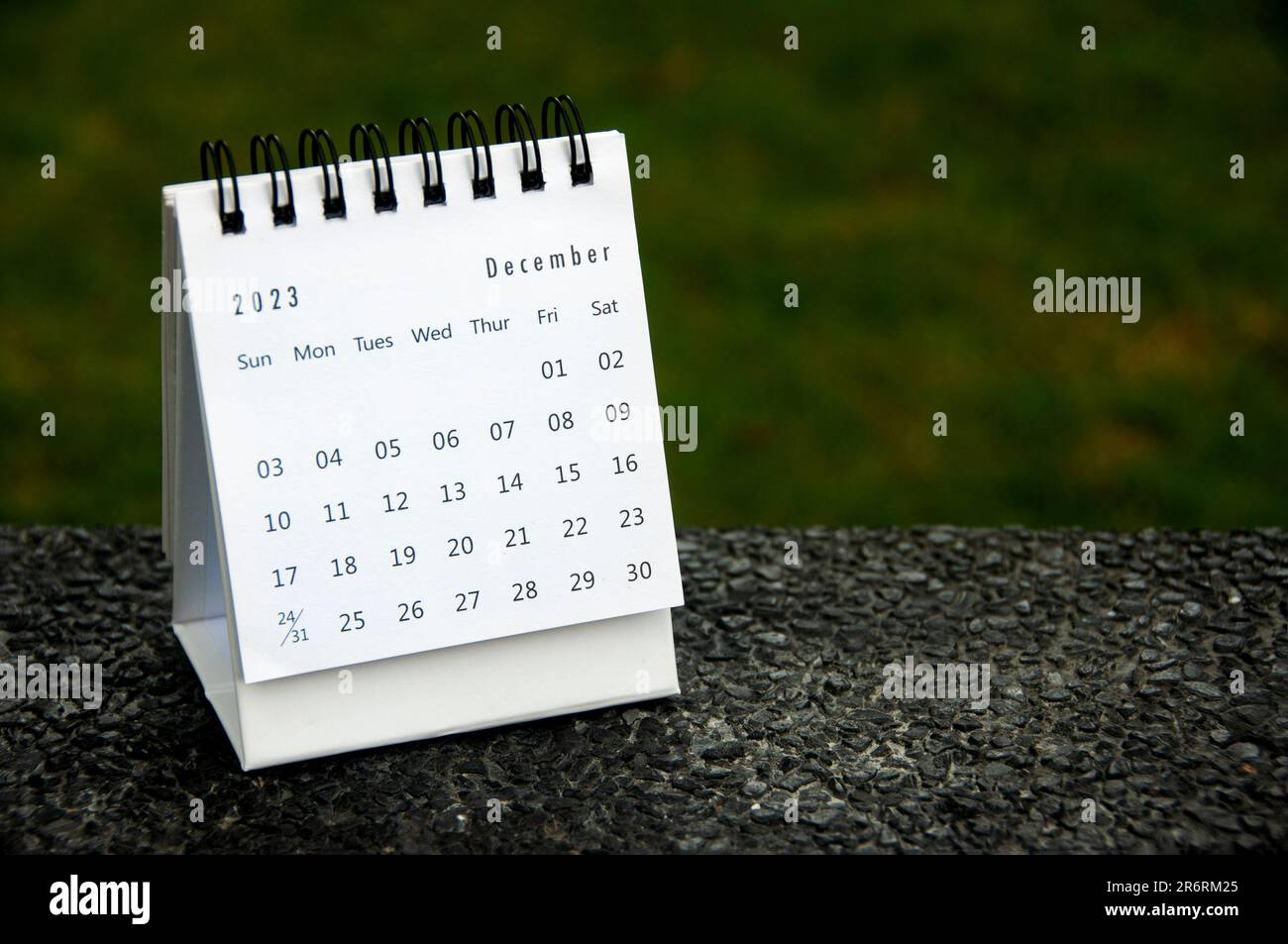December 2023 table calendar with customizable space for text. Calendar ...