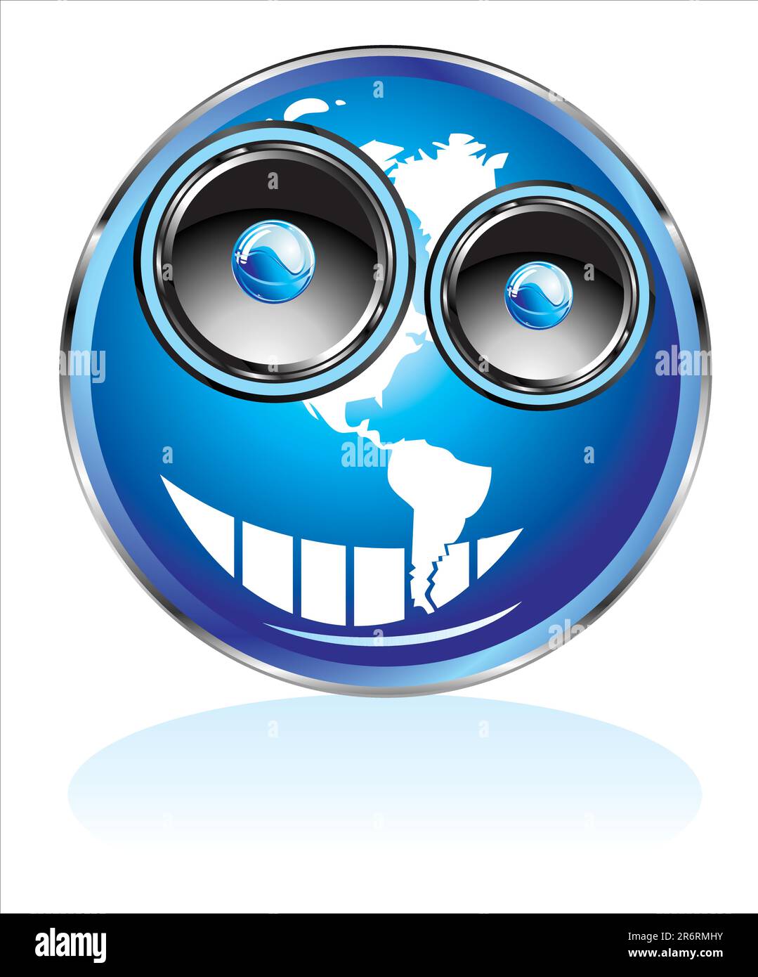 Funny World map Smile tiwh speaker eyes Stock Vector Image & Art - Alamy