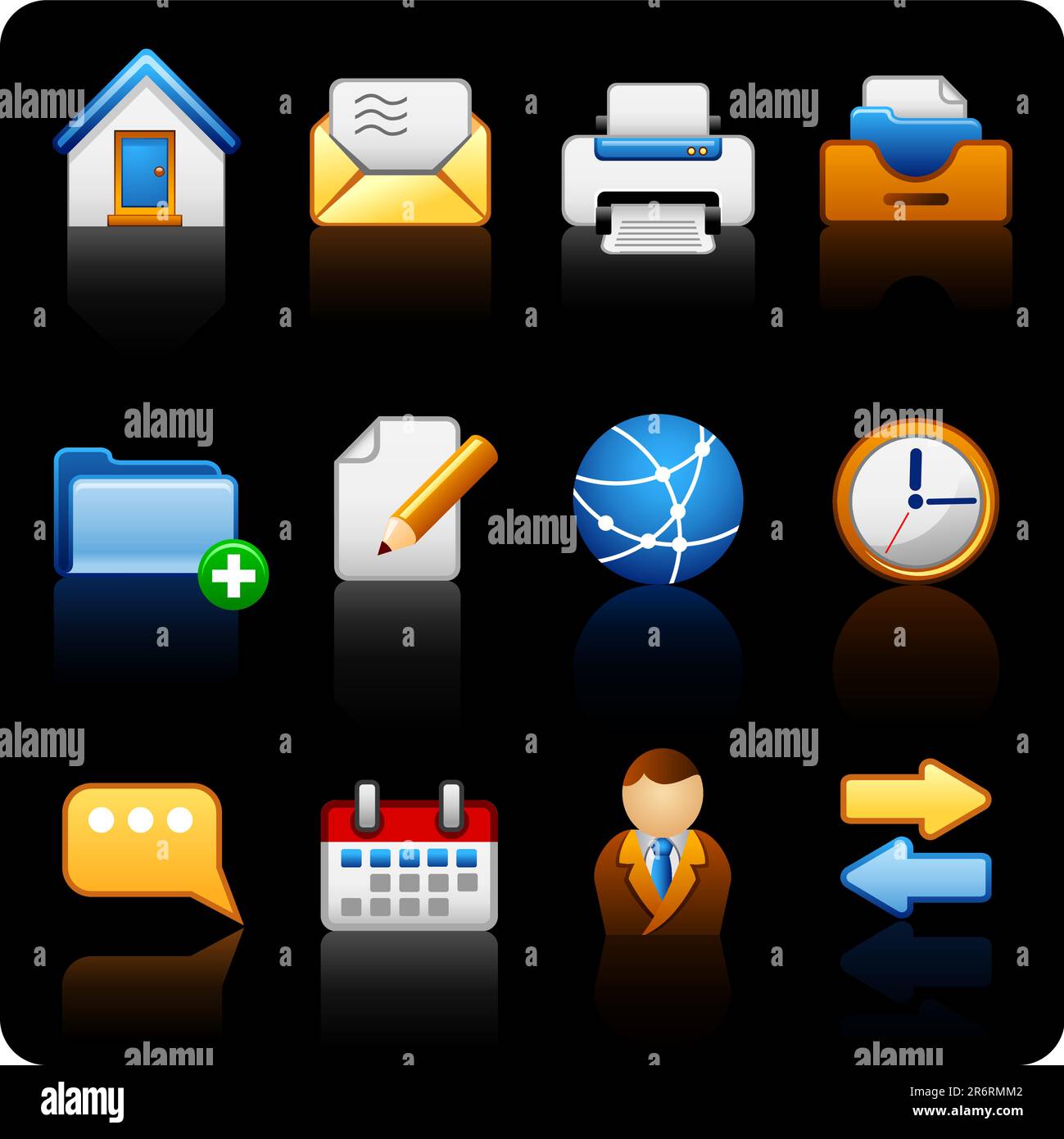 Set of icons on an office theme Stock Vector Image & Art - Alamy