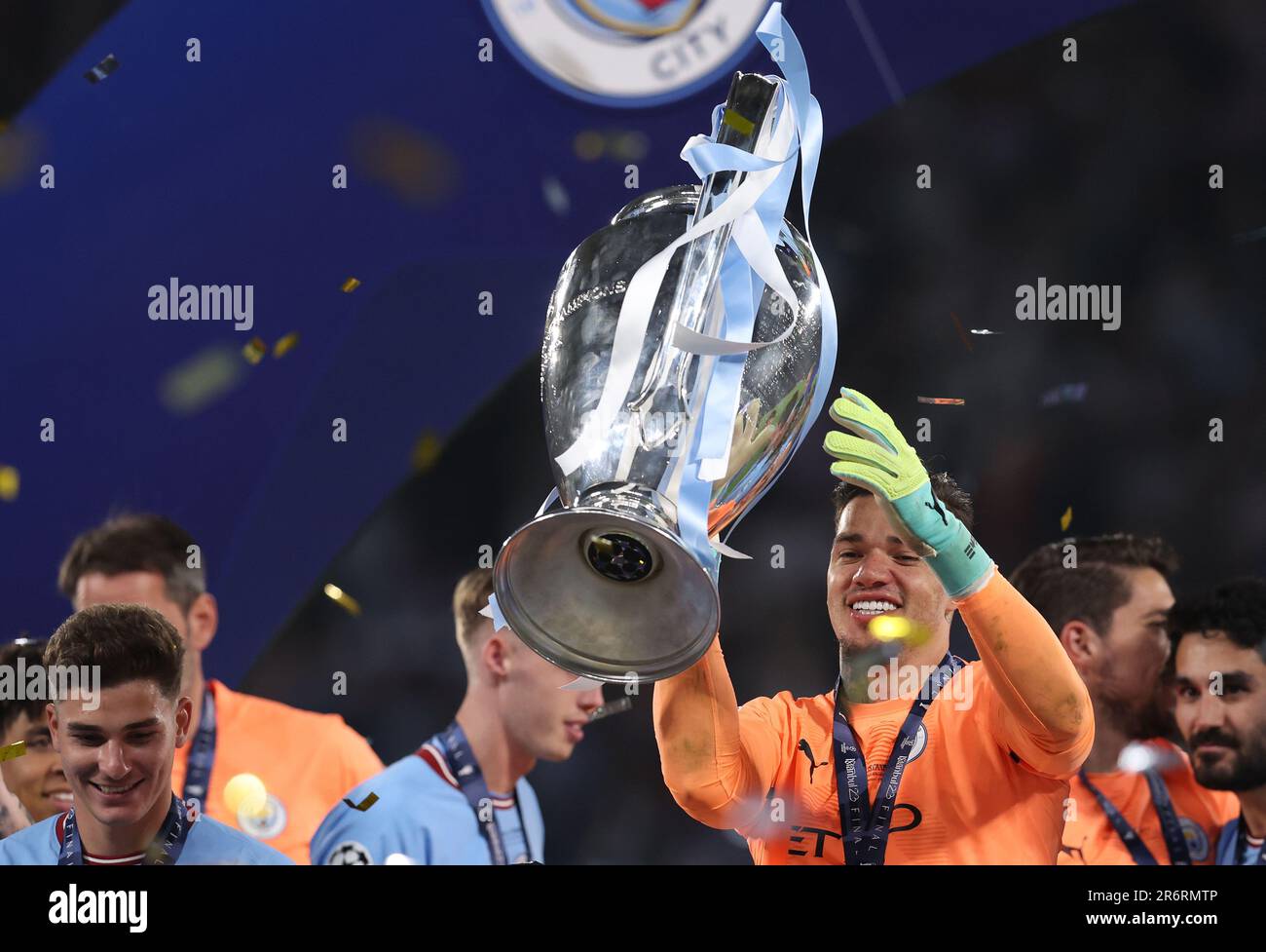 Ederson manchester city trophy hi-res stock photography and images - Alamy