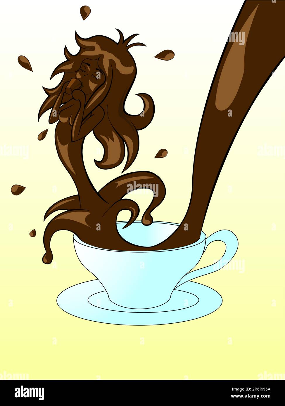 shape of woman is formed from spill out coffee Stock Vector Image & Art ...