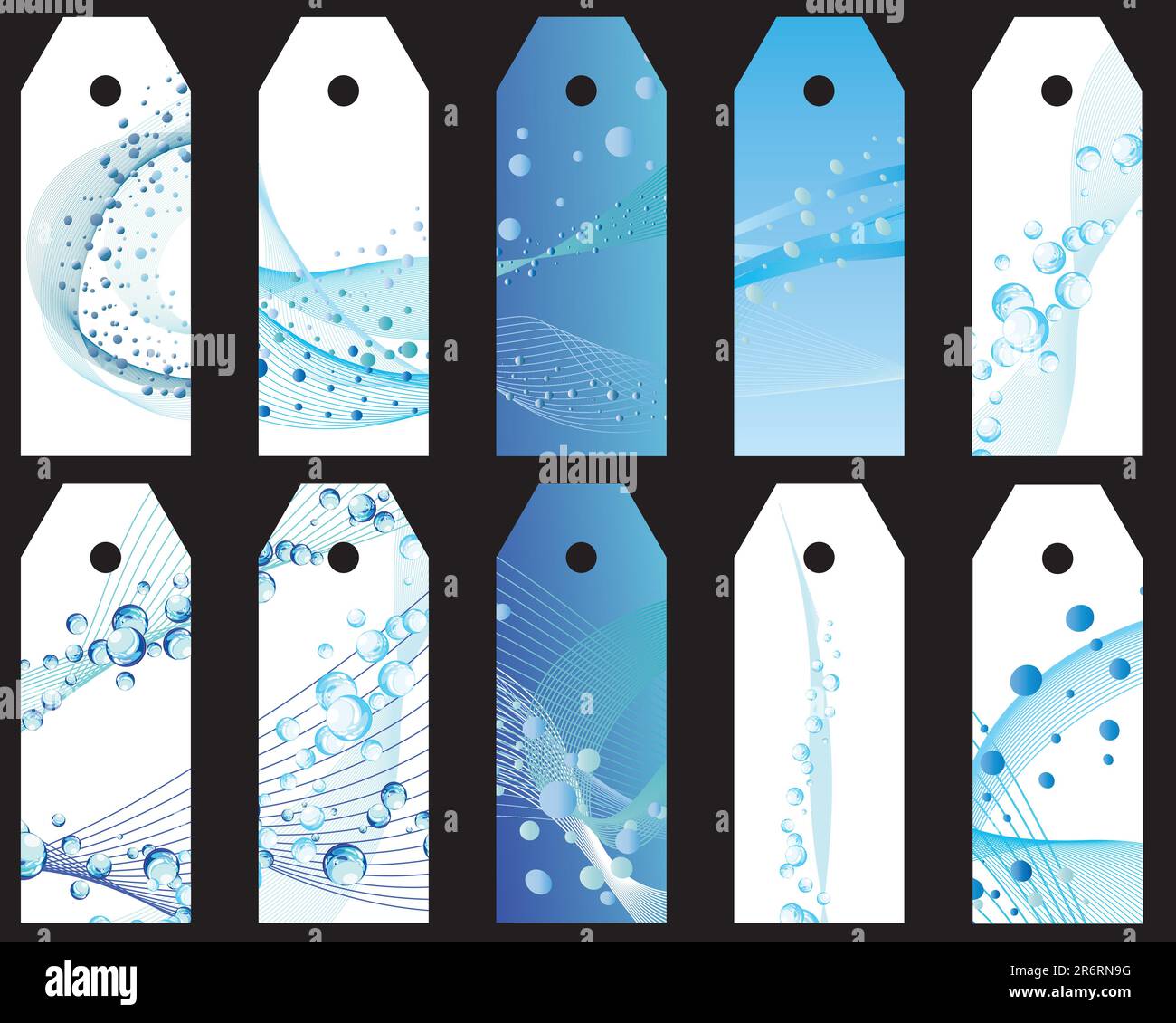 Set of ten vector water theme bookmark labels Stock Vector Image & Art ...