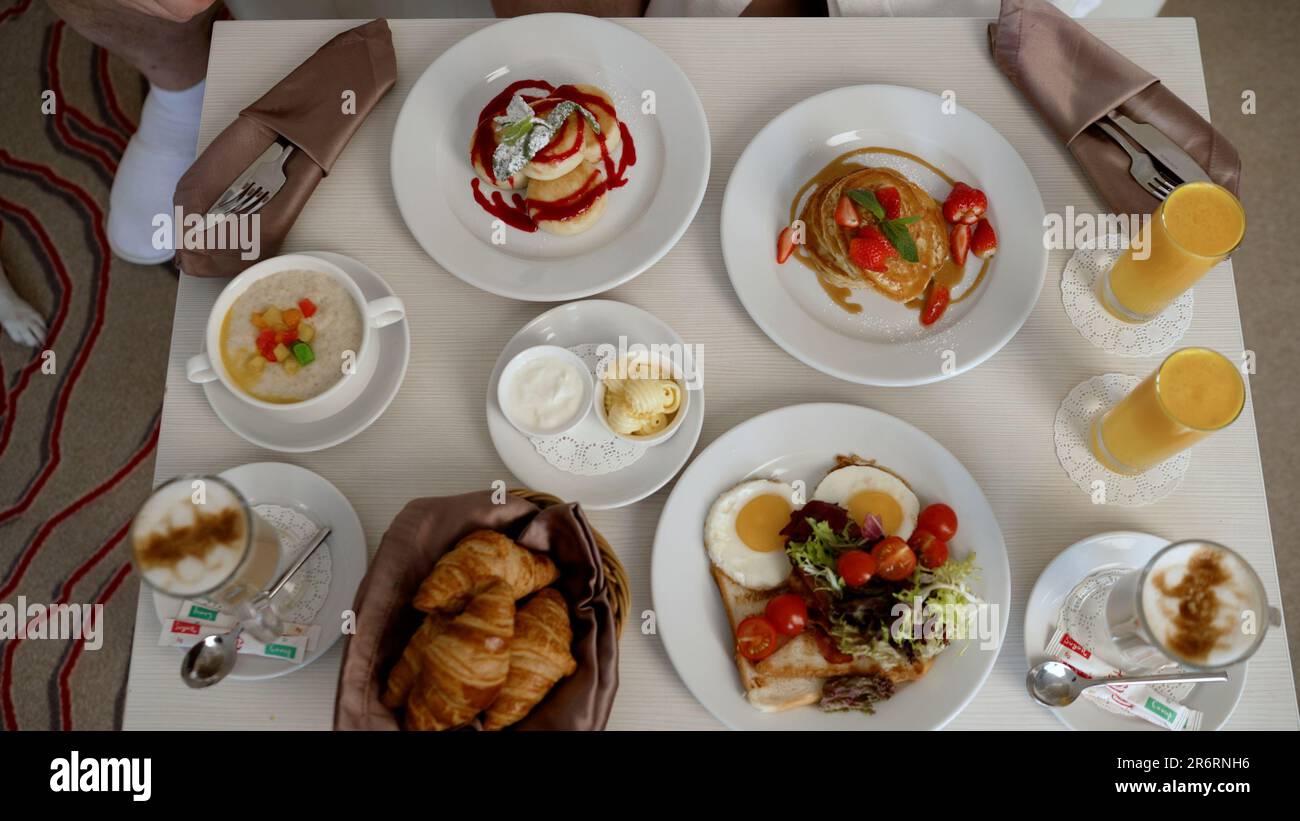 Breakfast in bed. A full breakfast is served in bed. Delicious full ...