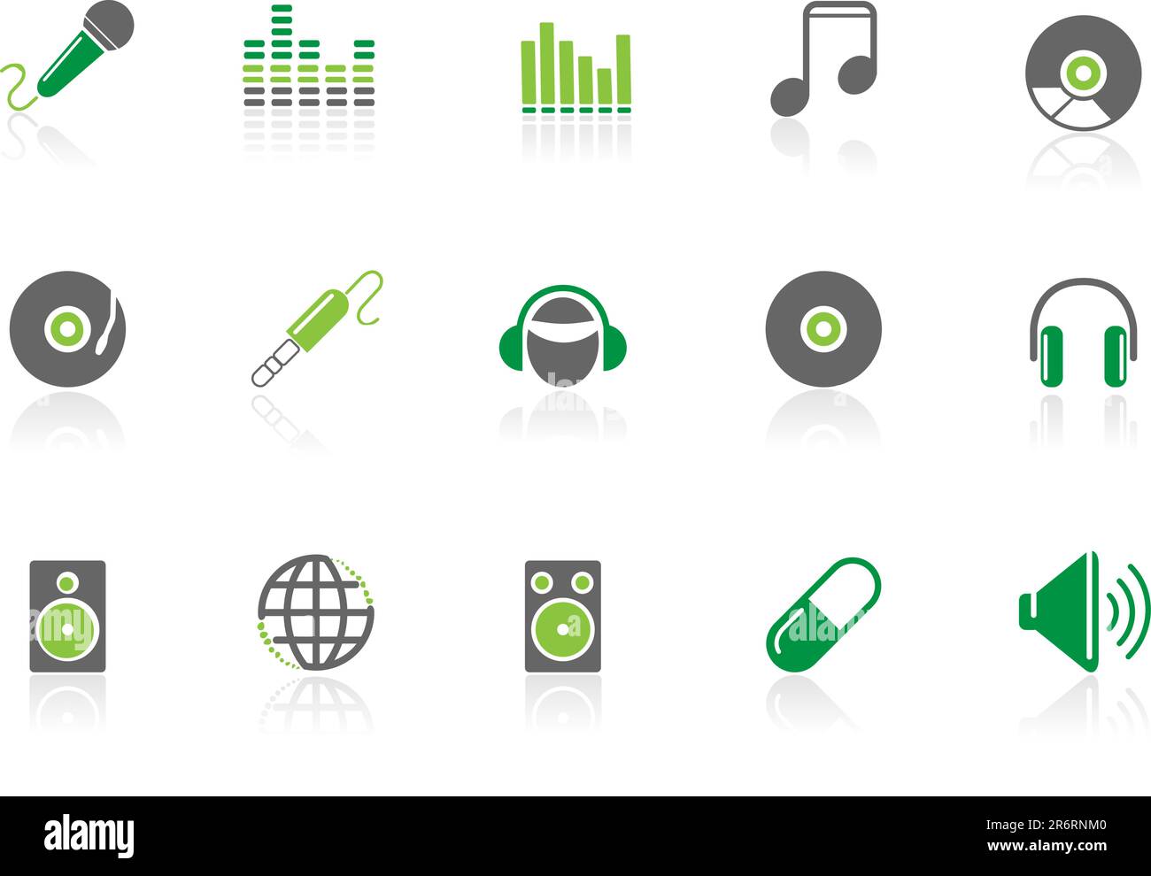 Music and Dance icons green for your website Stock Vector Image & Art ...
