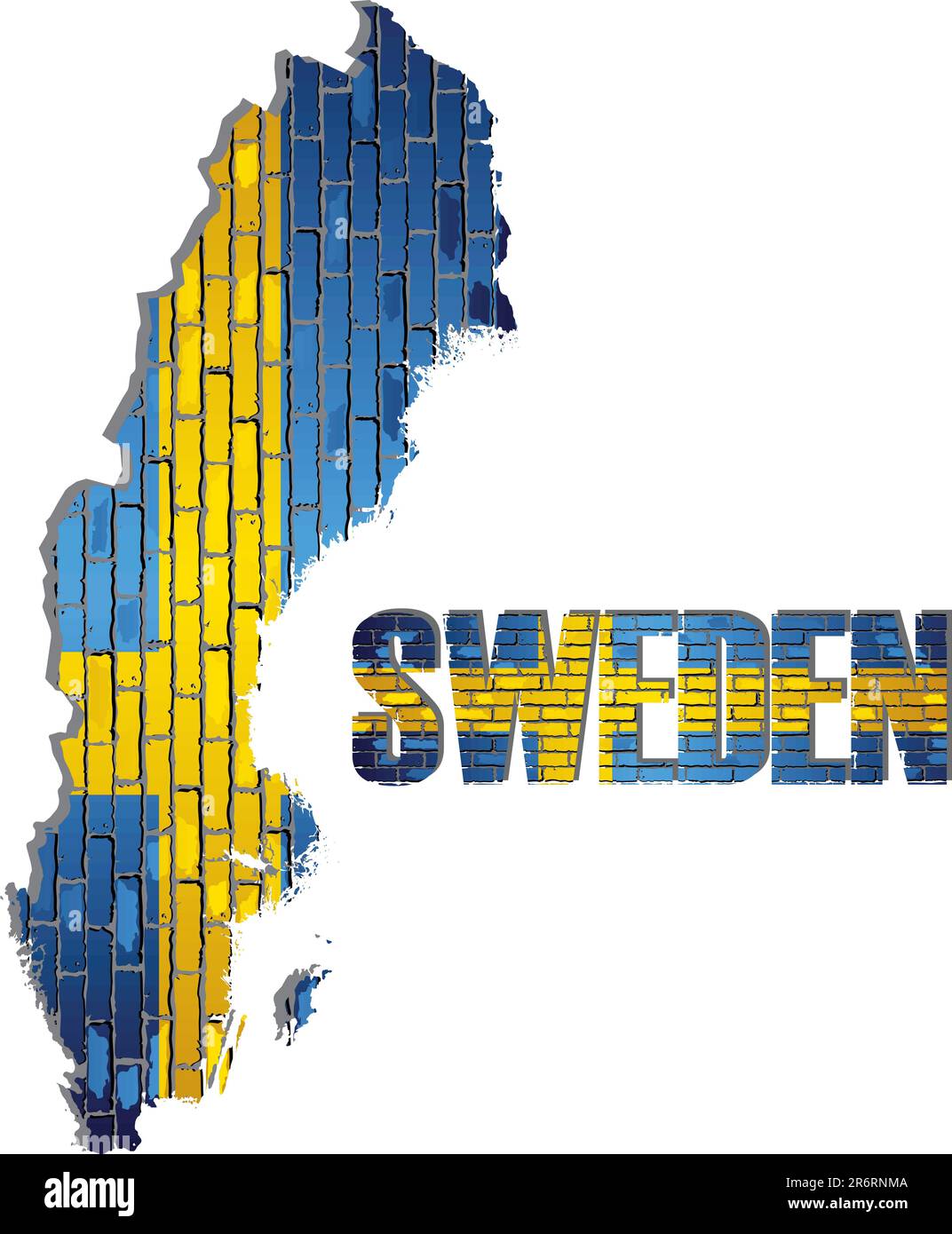 Illustrated map of sweden Stock Vector Images - Alamy