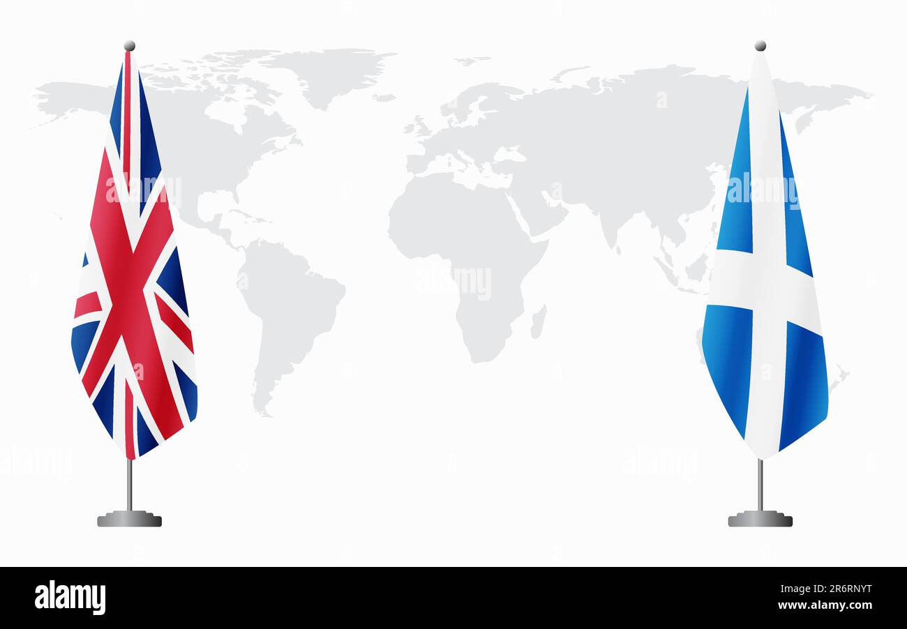 United Kingdom and Scotland flags for official meeting against ...