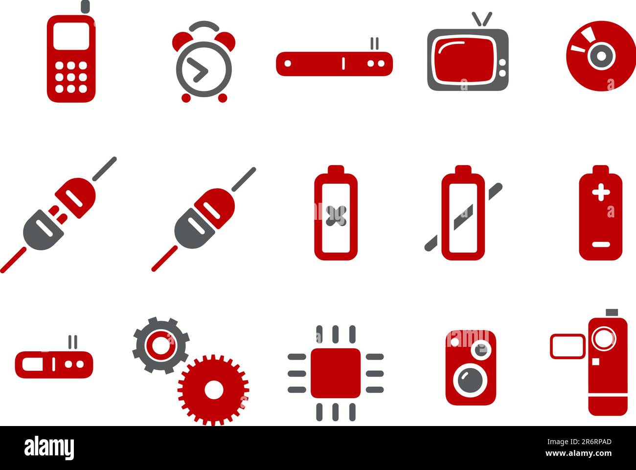 Vector icons pack - Red Series, electronic collection Stock Vector ...