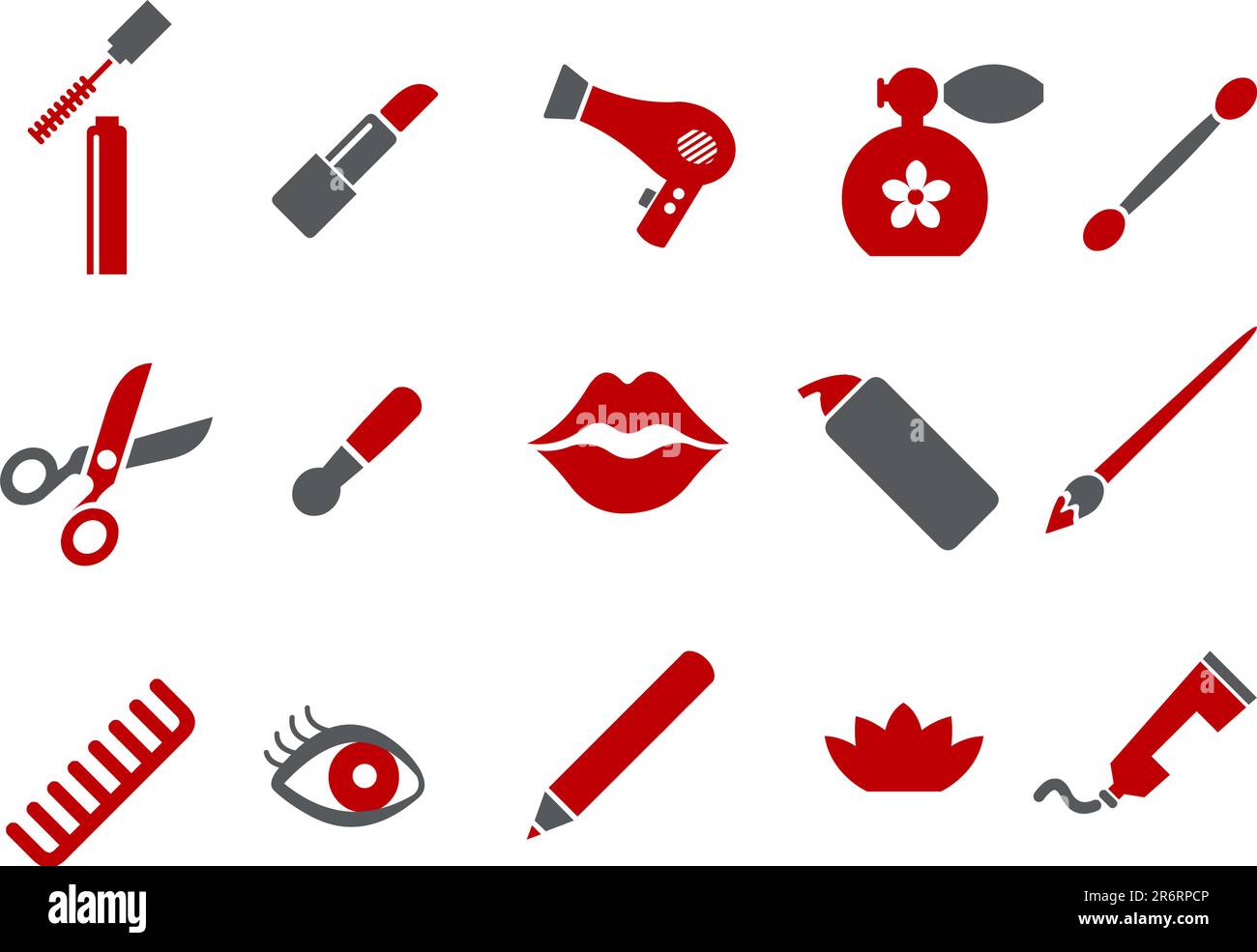 Vector icons pack - Red Series, make-up collection Stock Vector Image ...