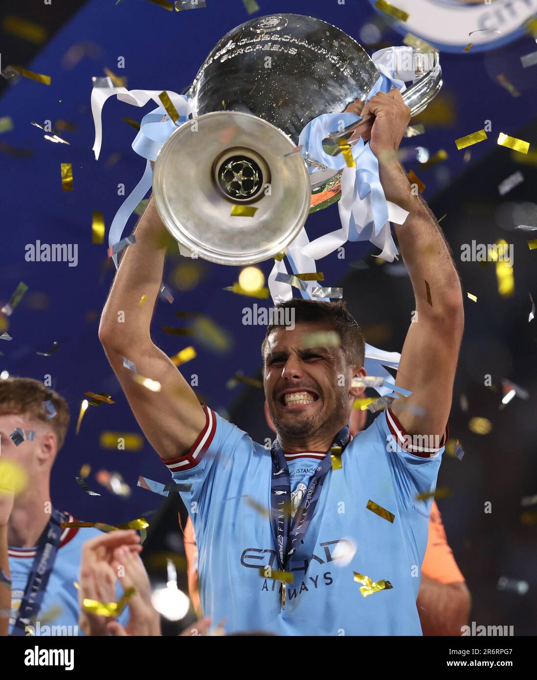 Istanbul, Turkey. 10th June, 2023. Rodri of Manchester City lifts the ...