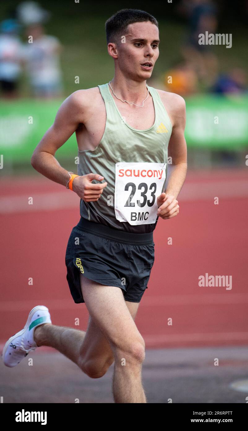 Alfie Manthorpe of Sheffield & Dearne competing in the men’s 5000m A ...