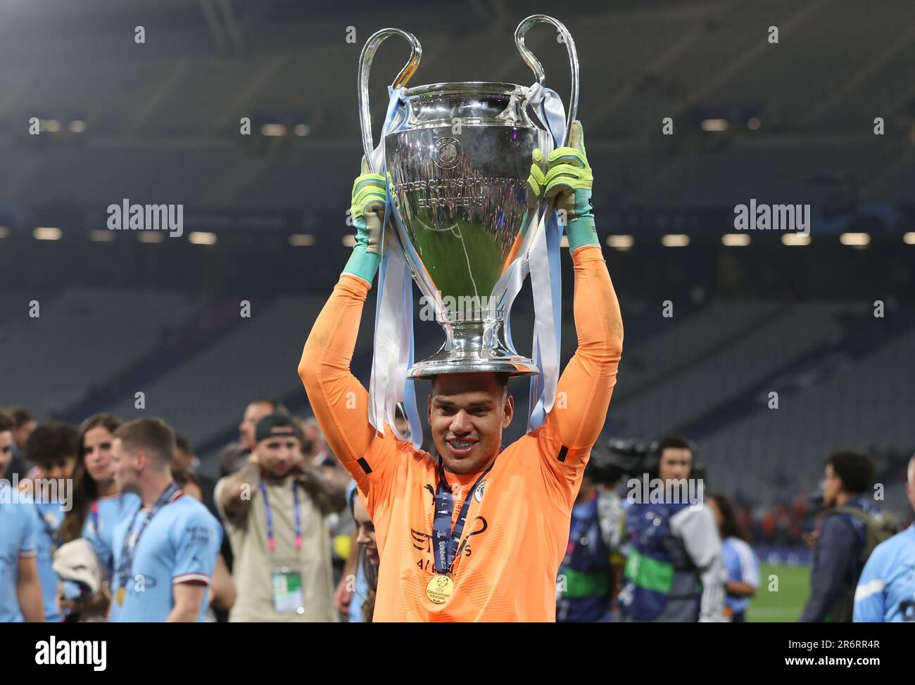 Ederson manchester city trophy hi-res stock photography and images - Alamy