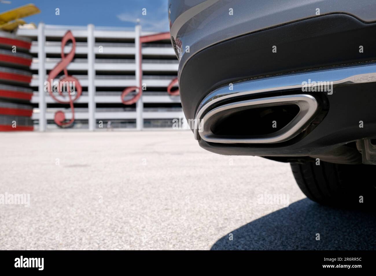 AMG pack on Mercedes E class with chrome exhaust Stock Photo - Alamy