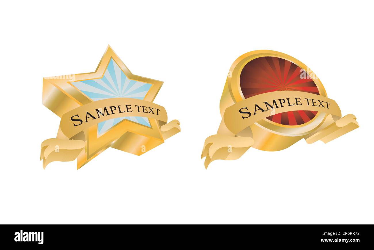 3D Vintage Gold Emblems - Set 1 Stock Vector Image & Art - Alamy