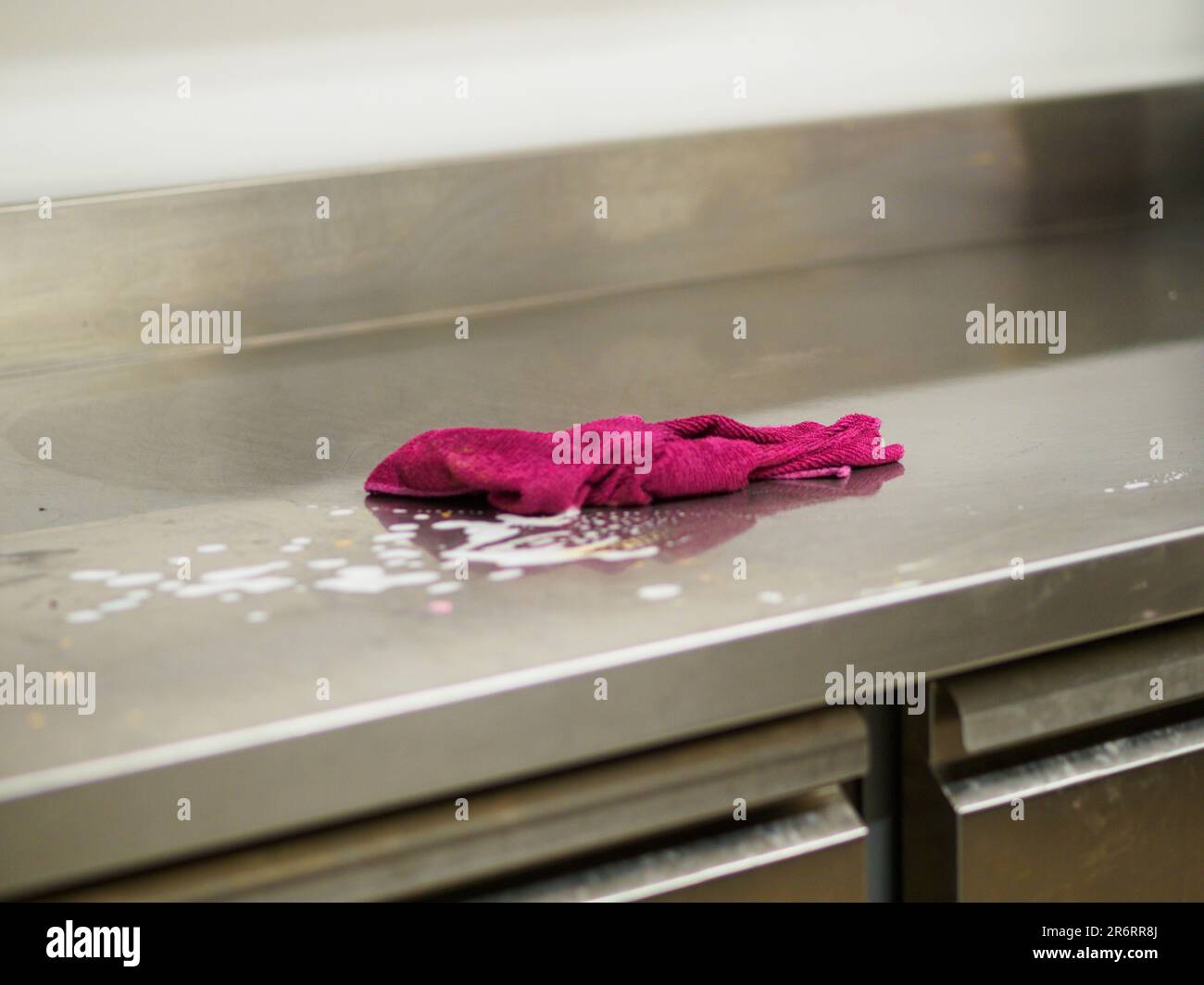 cleaning cloth and detergent wiping stainless steel professional ...