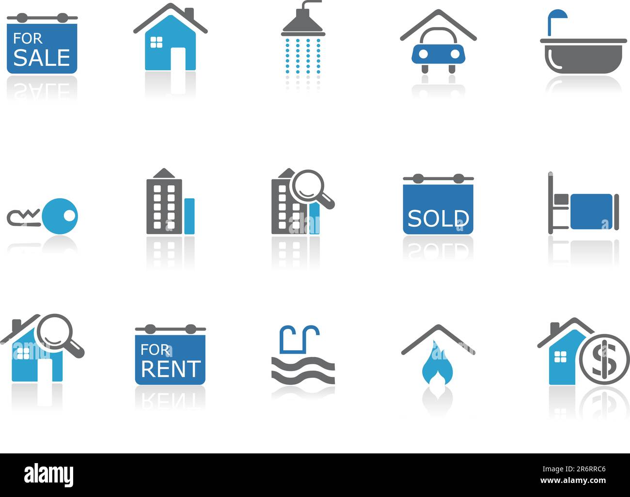 Home flat blue color Stock Vector Images - Alamy