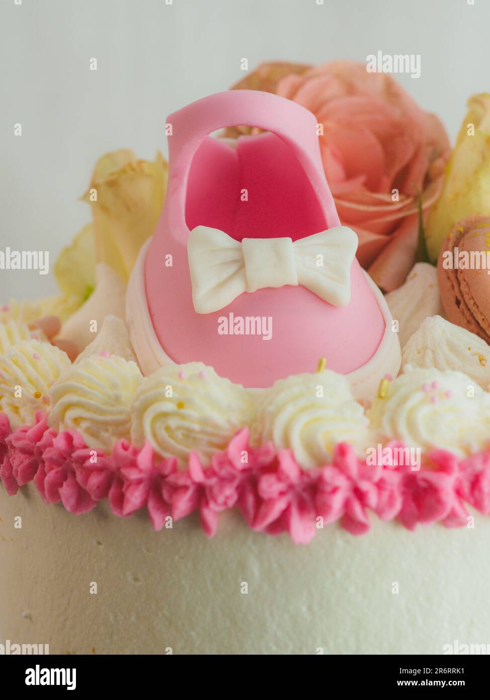 Pink Baby Shoes Cake Topper with Boy or Girl Sign for Baby Shower ...