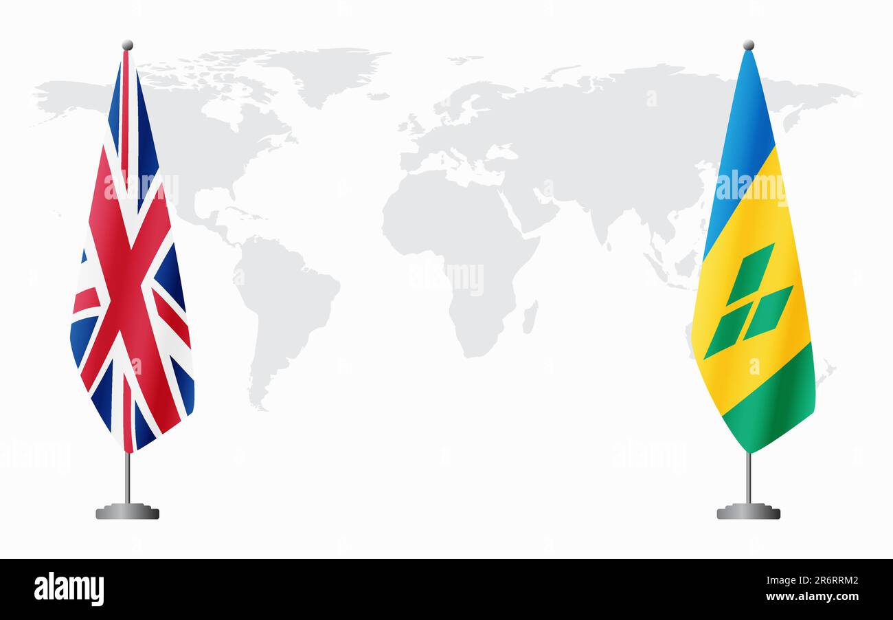United Kingdom and Saint Vincent and the Grenadines flags for official ...