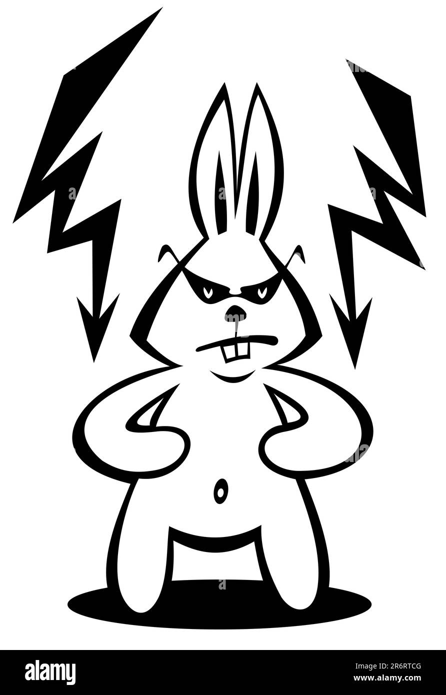 Cartoon angry rabbit isolated on a white background Stock Vector Image ...