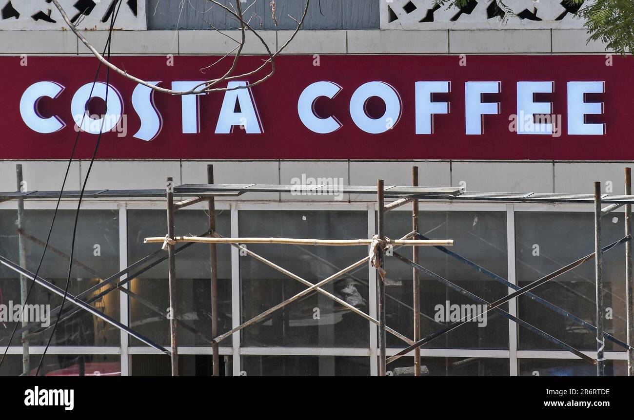 A Costa Coffee signage is seen outside a shop in Mumbai. Costa Coffee ...