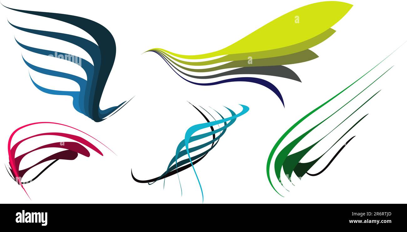 Some abstract elegance shapes, hand drawing and vectorising after Stock ...