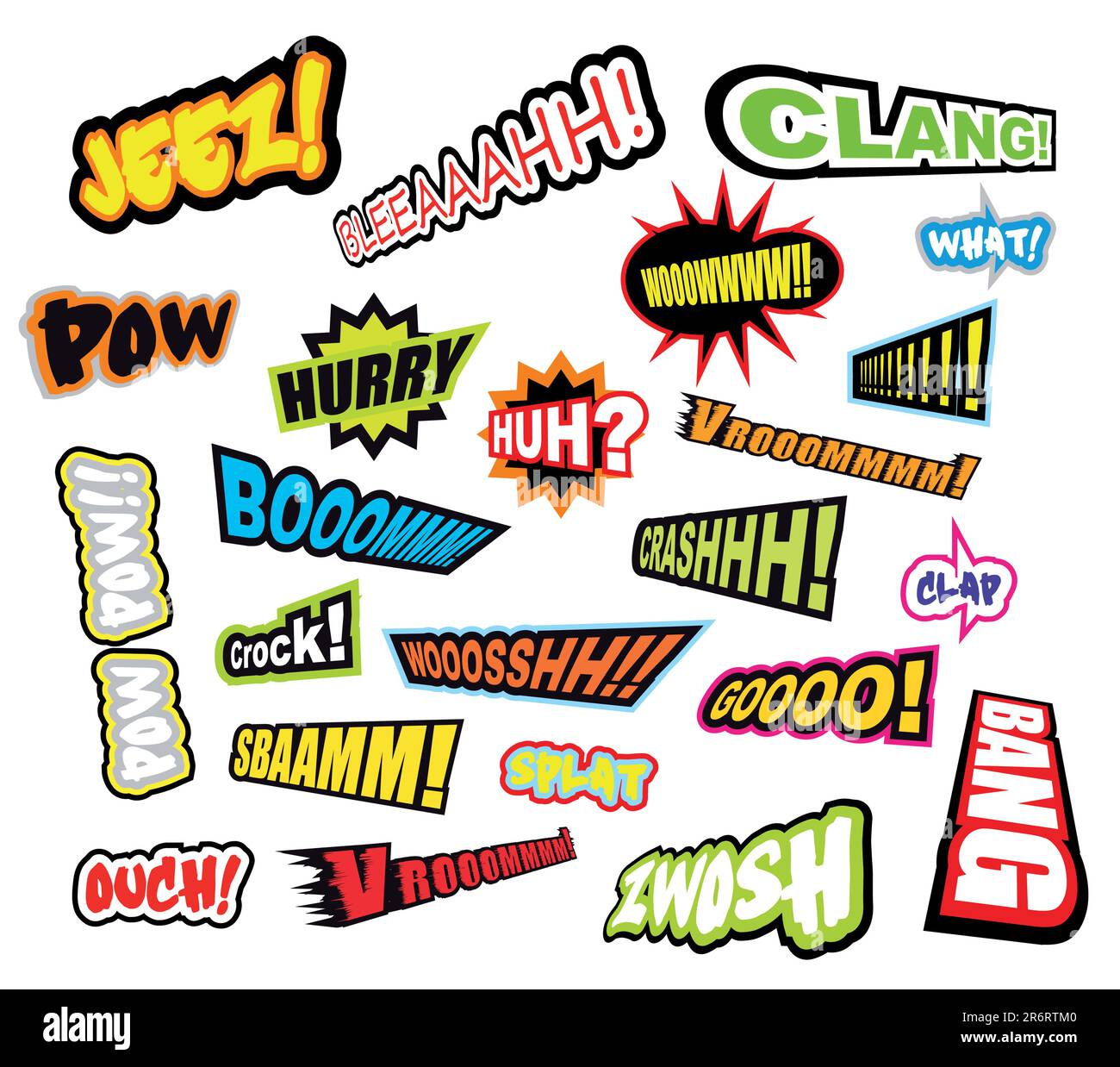 Collection of colorful of Comic Word Expressions - Set 2 Stock Vector ...