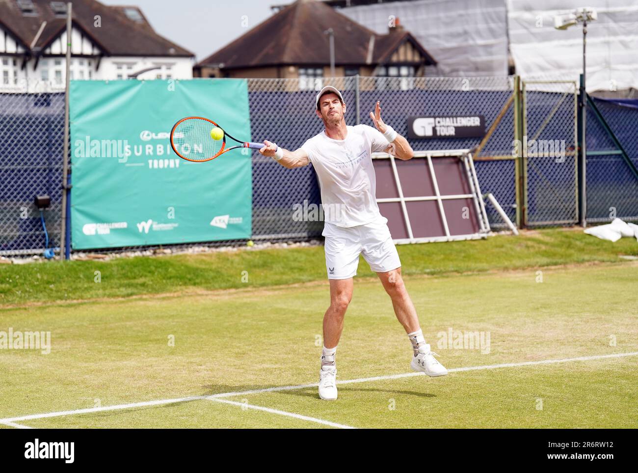Andy Murray during a practice session ahead of his final on day seven ...