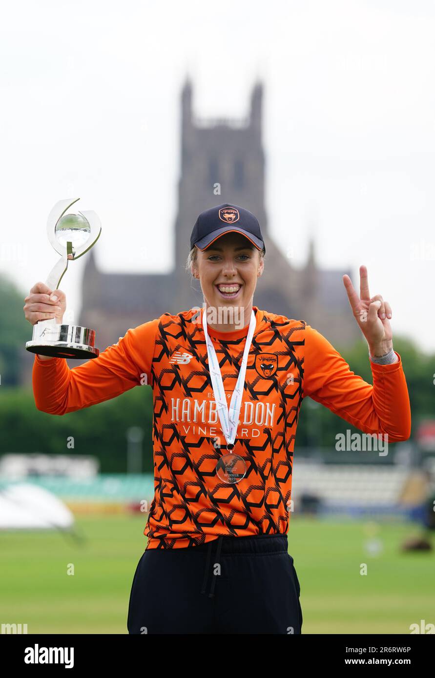 Southern Vipers captain Georgia Adams celebrates with the trophy after ...