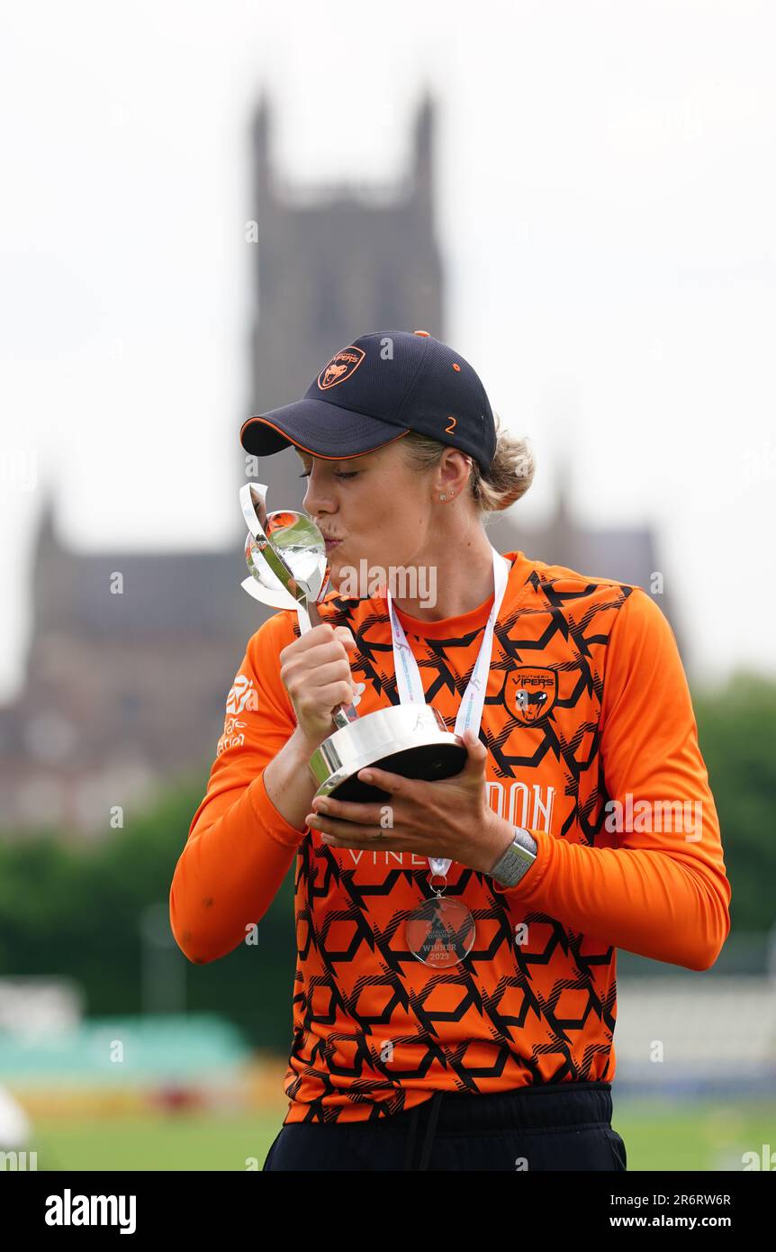 Southern Vipers captain Georgia Adams celebrates with the trophy after ...