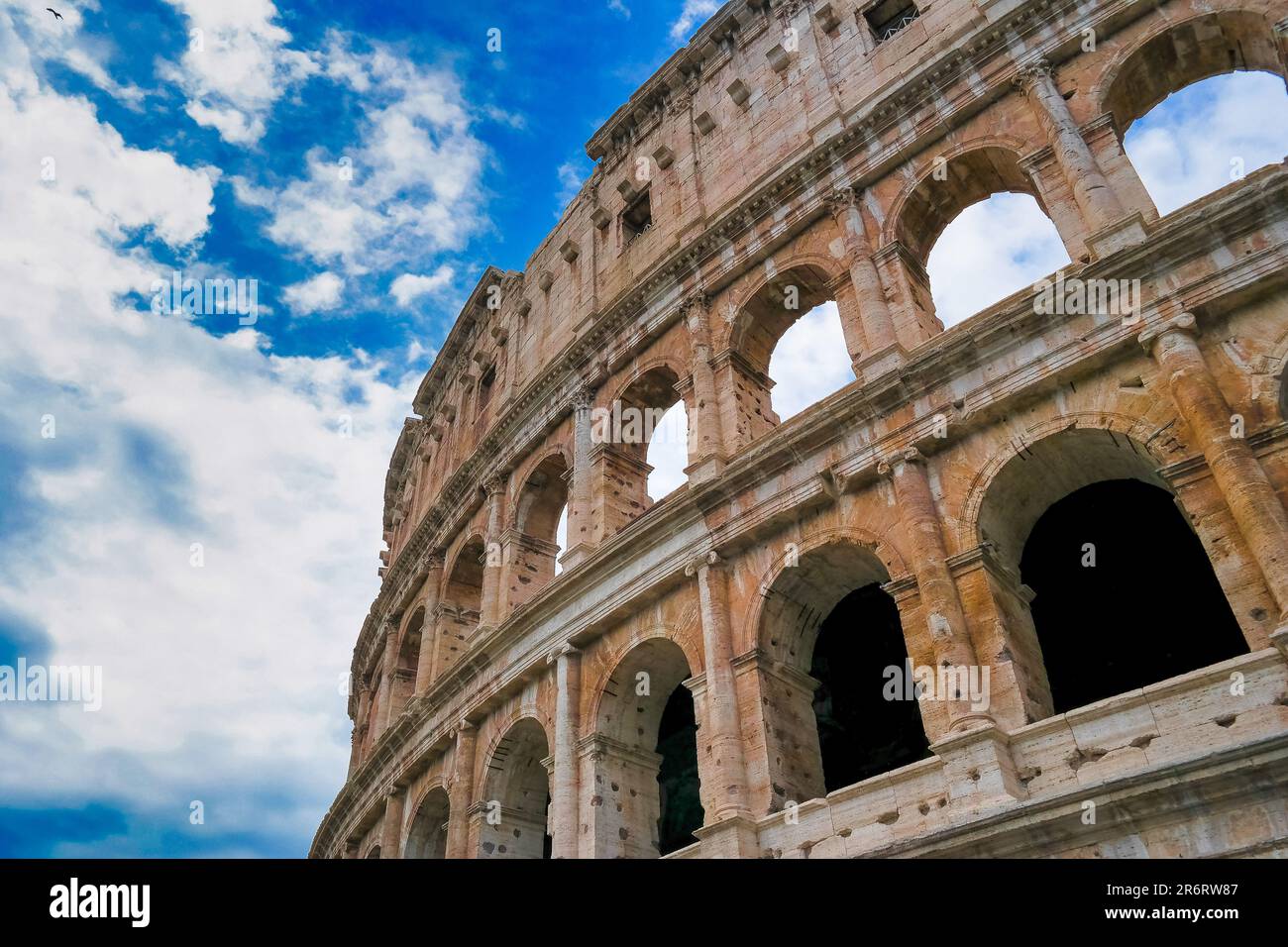 Rome, Italy. Arched wall of the Colosseum Stock Photo - Alamy