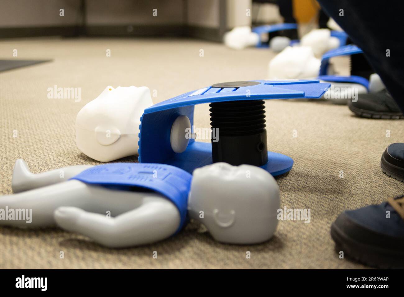 A medical doll used for training and demonstrating first-aid techniques ...