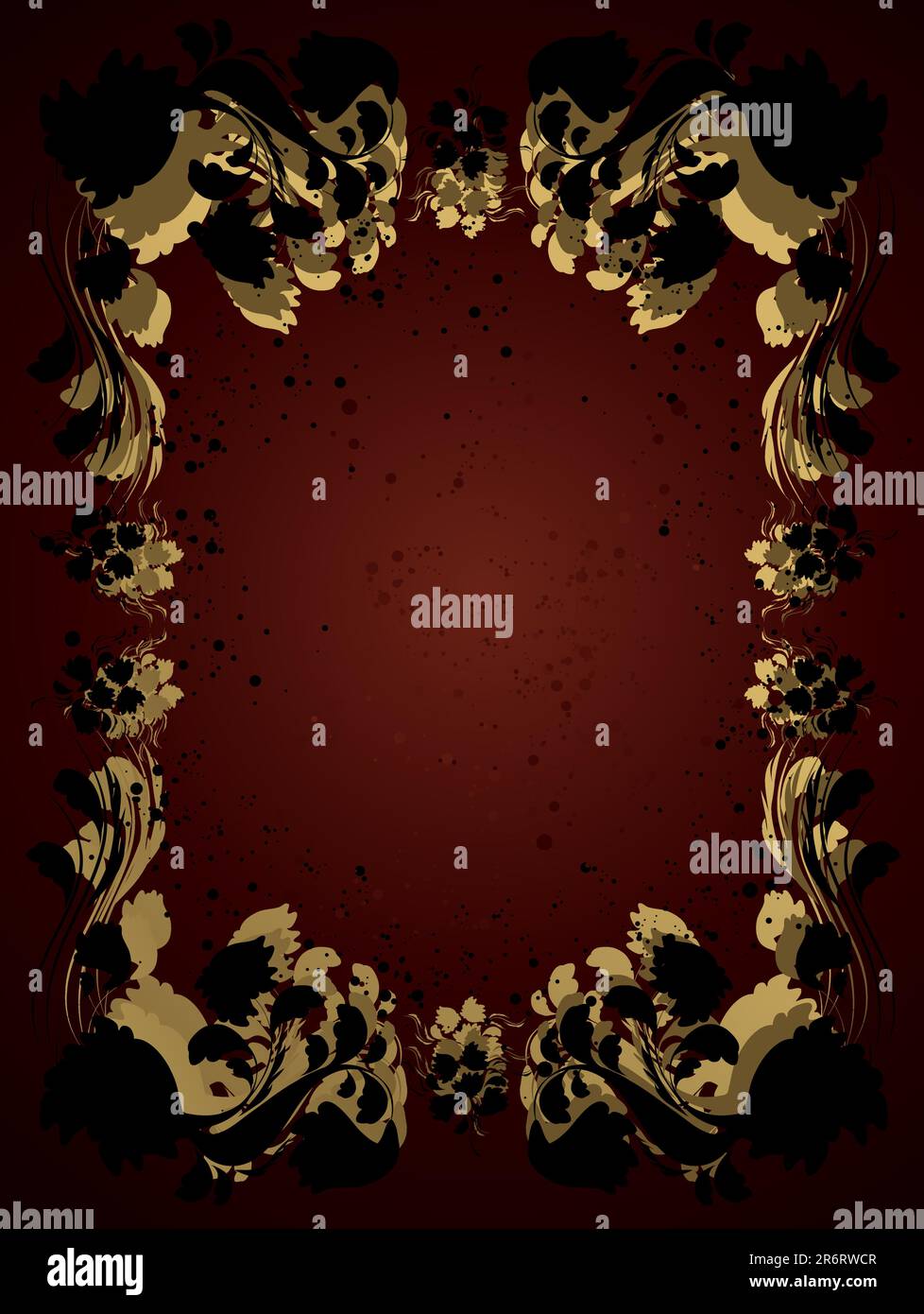 Leaf background golden frame Stock Vector Images - Alamy