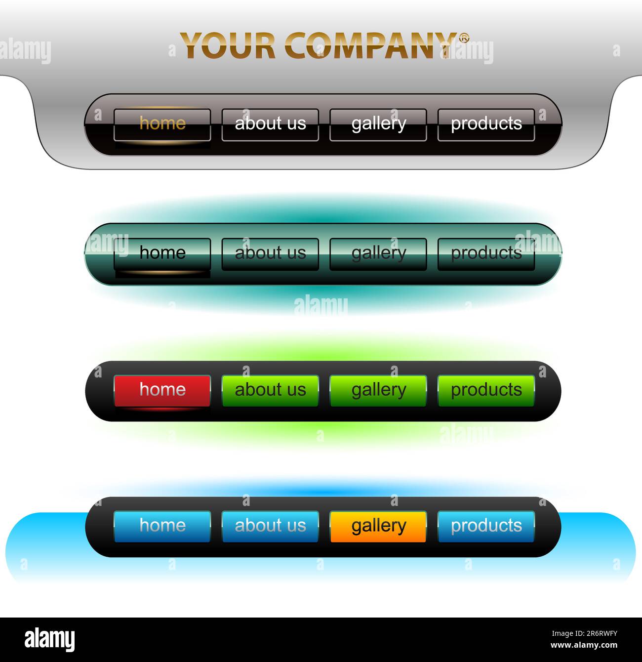 Editable website vector buttons Stock Vector Image & Art - Alamy