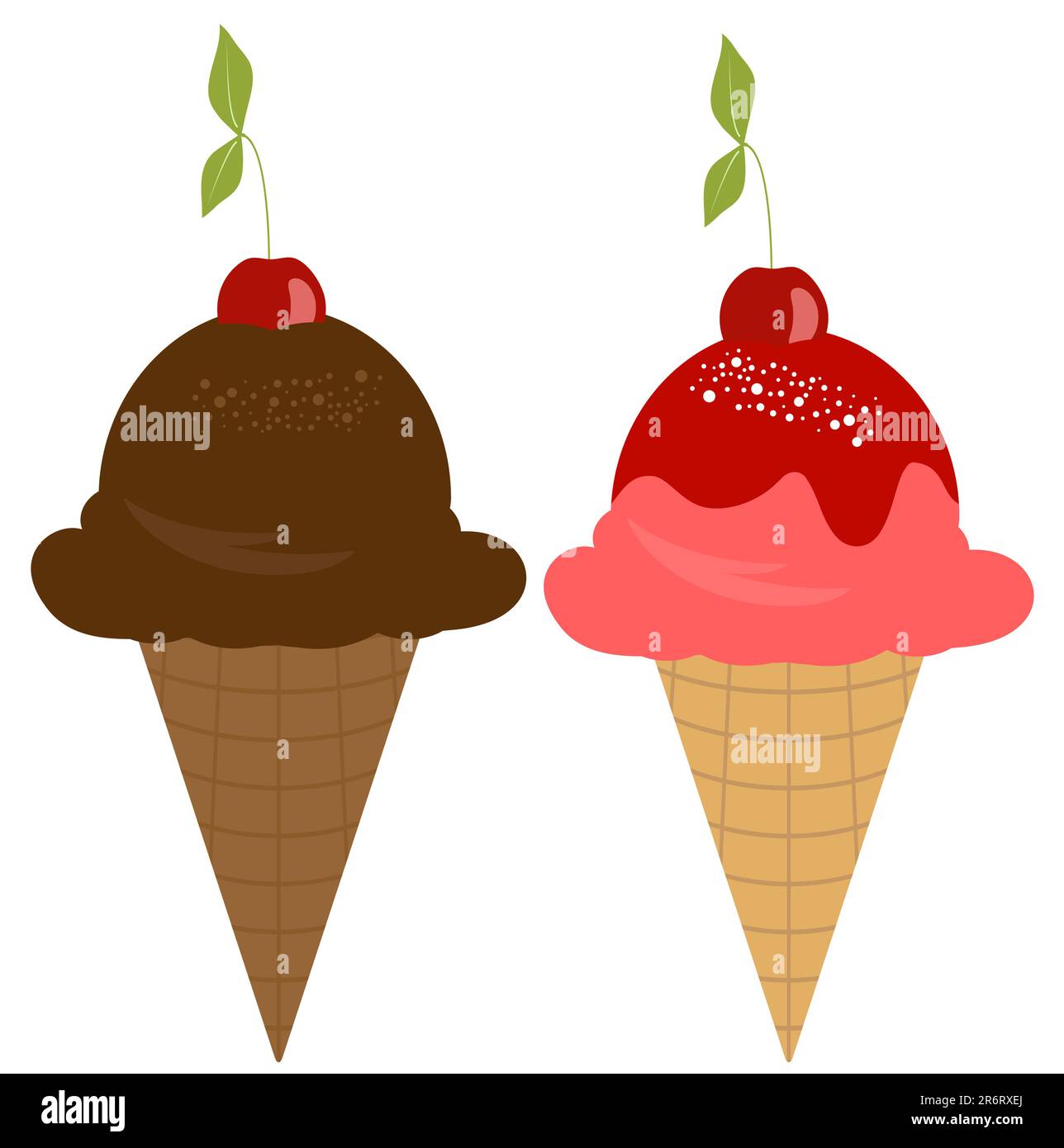 Delicious fruit ice cream Stock Vector Images - Alamy